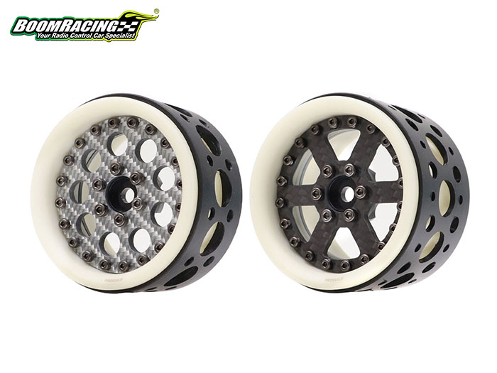 Boom Racing ProBuild 2.2" Ultra Lightweight ABS / Carbon Fiber Beadlock ...