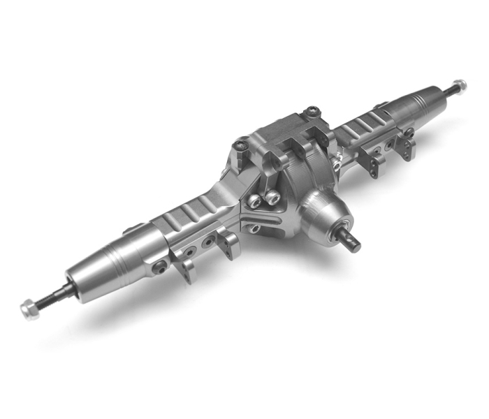 Complete Assembled Aluminum Rear Axle - 1 Set Gun Metal