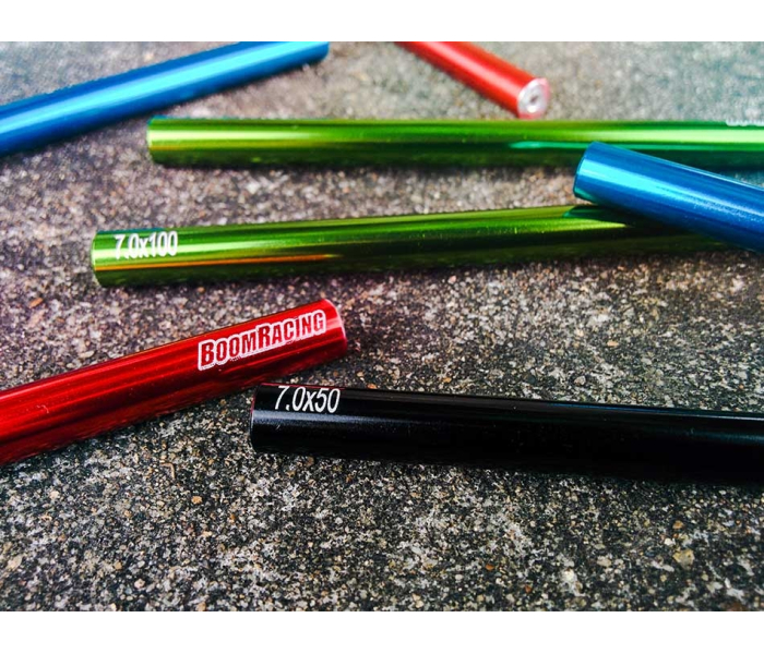 Threaded Aluminum Link Pipe Rod 5x75mm (2) w/ Set Screws & Delrin ...