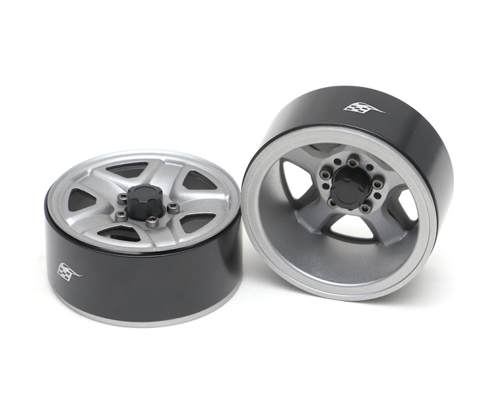 1.9" S200 Steelie Reversible Beadlock Wheels w/ XT504 Hub (2) Gun Metal