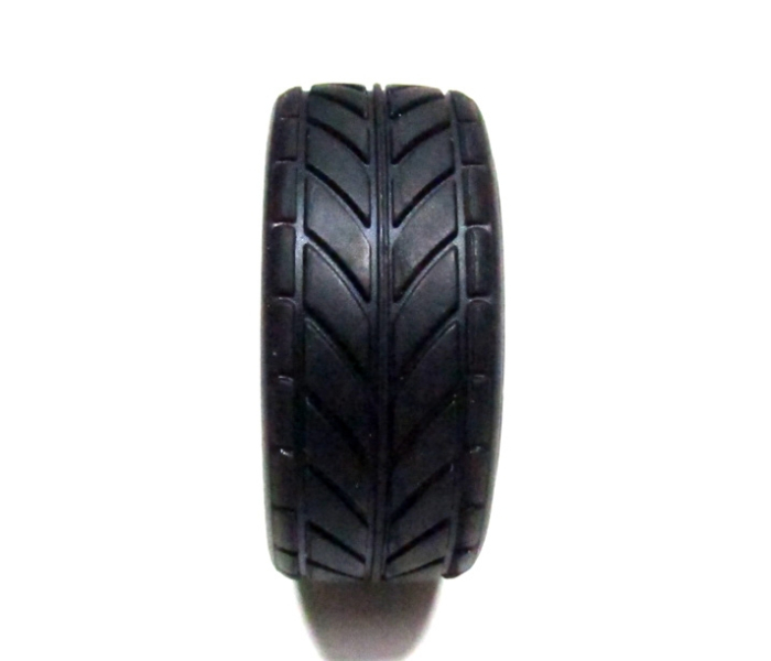 1/10 Mounted 7 Spoke Wheel & Rubber Tire Pattern V (2)