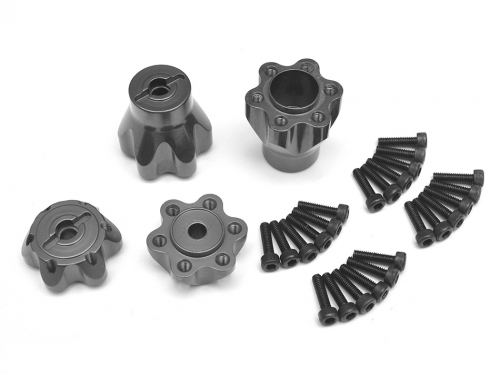 Shop Aluminum Front & Rear Wheel Hub Adapters - 2 Sets Gun Metal ...