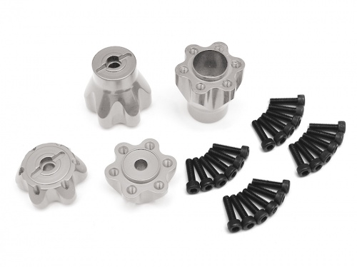 Shop Aluminum Front & Rear Wheel Hub Adapters - 2 Sets Silver ...