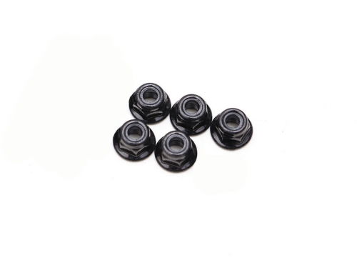 M4 Flanged Nylon Lock Nut Black (5)