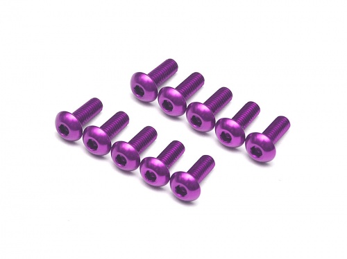 Shop Aluminum 7075 M3x8 Hex Socket Button Head Screws Bolts (10) Purple ...