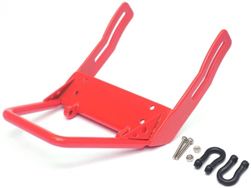 Shop Steel Front Bumper B With Black Towing Hooks Red | BoomRacing.com