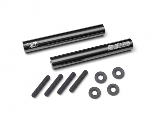 Threaded Aluminum Link Pipe Rod 7x50mm (2) w/ Set Screws & Derlin ...