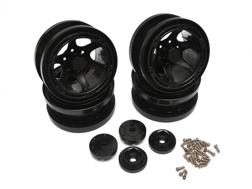 Shop 2.2 Nylon Beadlock Wheels Black 6-Spoke (4/Set) | BoomRacing.com