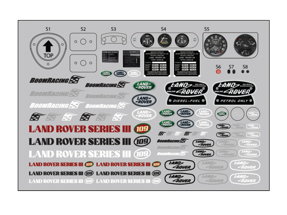Shop Land Rover® Series III 109 Pickup Decal Sheet | BoomRacing.com