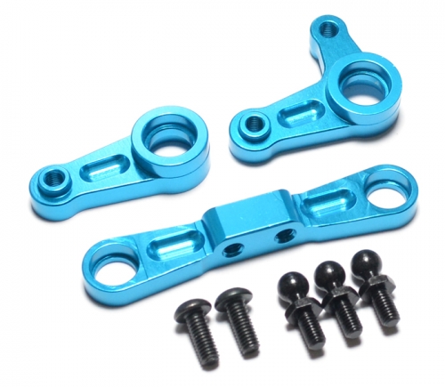 Shop Aluminium Centre Steering Set Blue | BoomRacing.com