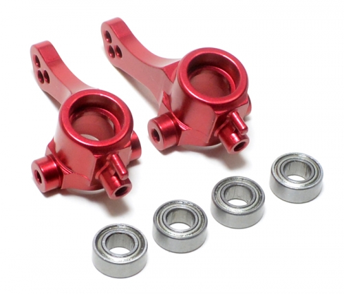 Shop Aluminum Front Knuckle Arms With Bearings Red | BoomRacing.com