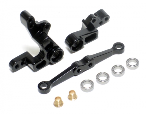 Shop Aluminum Steering System With Bearings Black | BoomRacing.com