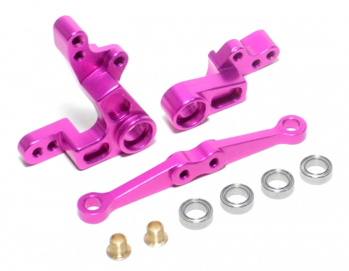 Shop Aluminum Steering System With Bearings Pink | BoomRacing.com